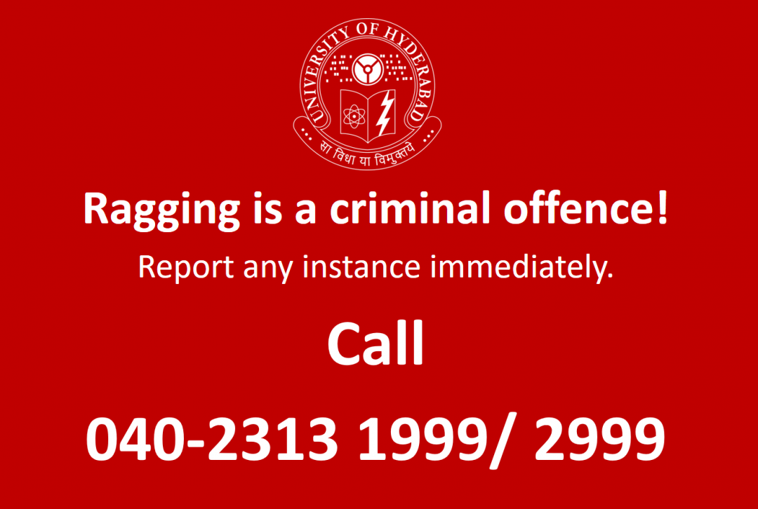 UoH is a ragging-free zone | Chief Warden-UoH